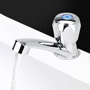 Basin Faucet Single Handle Water Nozzle Cold Water Tap G1/2 Electroplate for Bathroom Kitchen Rest Room Bathtub(Diamond Handle G1/2)