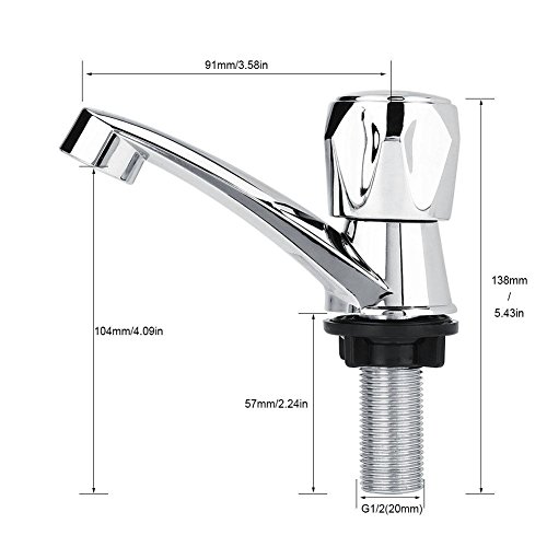 Basin Faucet Single Handle Water Nozzle Cold Water Tap G1/2 Electroplate for Bathroom Kitchen Rest Room Bathtub(Diamond Handle G1/2)