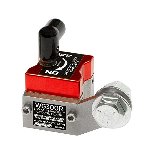 MAG-MATE WG300R On/Off Magnetic Welding Ground, Powerful Magnets and Welding Accessories, 150 lbs. Holding Capacity, 300 AMP, Red/Silver