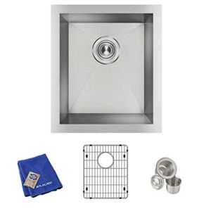 elkay crosstown 16 gauge stainless steel 16" x 18-1/2" x 10", single bowl undermount sink kit , polished satin - efu131610tc