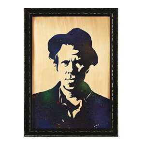 tom waits wall art. portrait, music lover gift, metal artwork. a groundbreaking new way to display your preferred art on brass or copper. bar, restaurant decor, poster, man cave