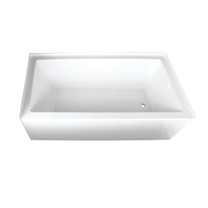 kingston brass vtap663222r aqua eden alcove tub, 66" (l) x 32" (w) x 20-1/2" (d), white