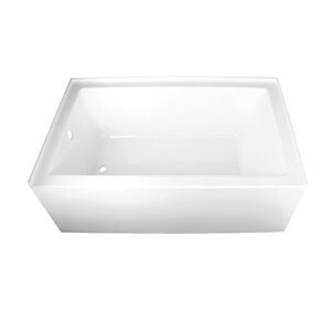 kingston brass aqua eden vtap603622l 60-inch acrylic alcove tub with left hand drain, white