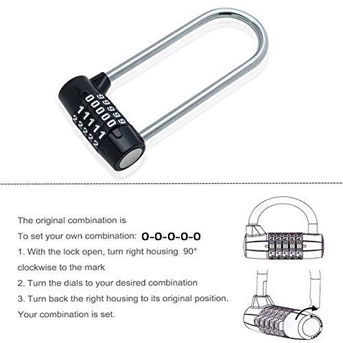 Large Lengthened Beam Locker Cabinet Door Handles Combination Lock Padlock Combination Lock, Gym Lock, 5 Digit Combination Padlock, Safety Padlock, Safety Lock, Luggage Locker, Wardrobe, Gym Locker,