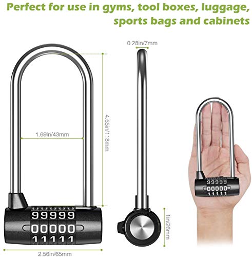 Large Lengthened Beam Locker Cabinet Door Handles Combination Lock Padlock Combination Lock, Gym Lock, 5 Digit Combination Padlock, Safety Padlock, Safety Lock, Luggage Locker, Wardrobe, Gym Locker,