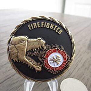 Firefighter Fireman First Responder First in Last Out 911 Skull Challenge Coin