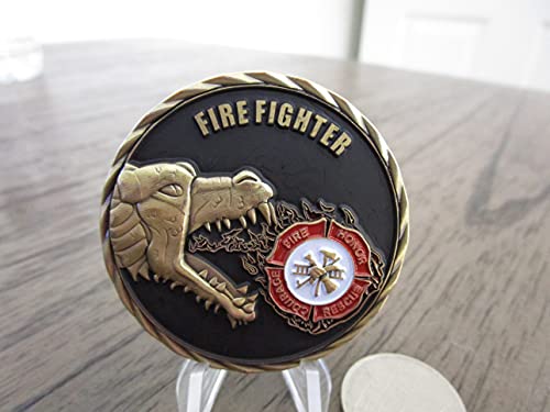 Firefighter Fireman First Responder First in Last Out 911 Skull Challenge Coin