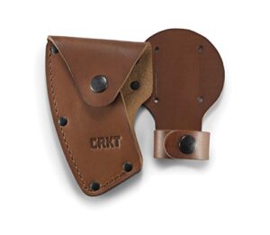 crkt freyr axe sheath: full grained leather, multiple snaps, belt loops for secure carry of axe, for use with crkt 2746 d2746