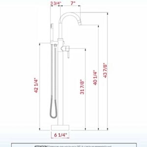 WOODBRIDGE F 0001 F0001BN Faucet, (L) 10 3/4" x (W) 6-1/4" x (H) 43-7/8, Brushed Nickel