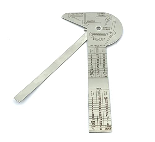 Multi Purpose Protractor Square Rule Centre Finder Drill Point Gauge Hand Tools