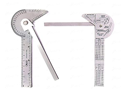 Multi Purpose Protractor Square Rule Centre Finder Drill Point Gauge Hand Tools