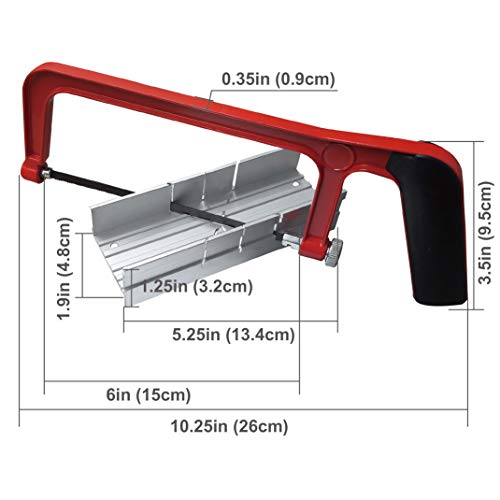 HAUTMEC 150mm Junior hacksaw & mitre block set 6" adjustable angle cutting corner saw blade HT0034-PL