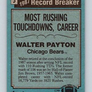 1988 Topps #5 Walter Payton RB Most Rushing Touchdowns: Career