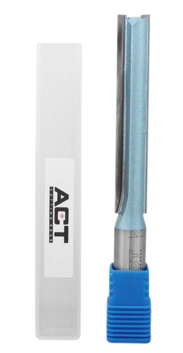 Accusize Industrial Tools Double Flute Extra Long Straight Carbide Tipped Router Bit, 1/2'' Diameter, 3'' Depth, 1/2'' Shank, 4.7'' Oal, 0021-0828