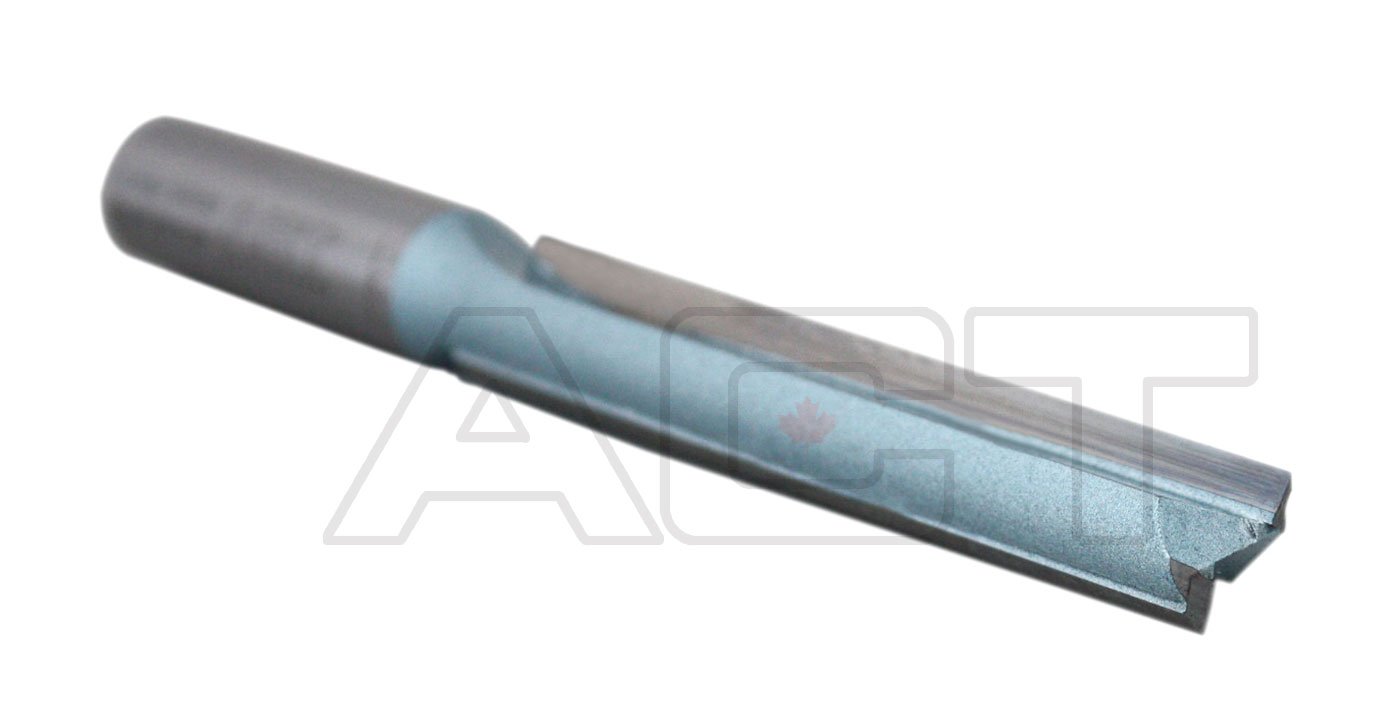 Accusize Industrial Tools Double Flute Extra Long Straight Carbide Tipped Router Bit, 1/2'' Diameter, 3'' Depth, 1/2'' Shank, 4.7'' Oal, 0021-0828