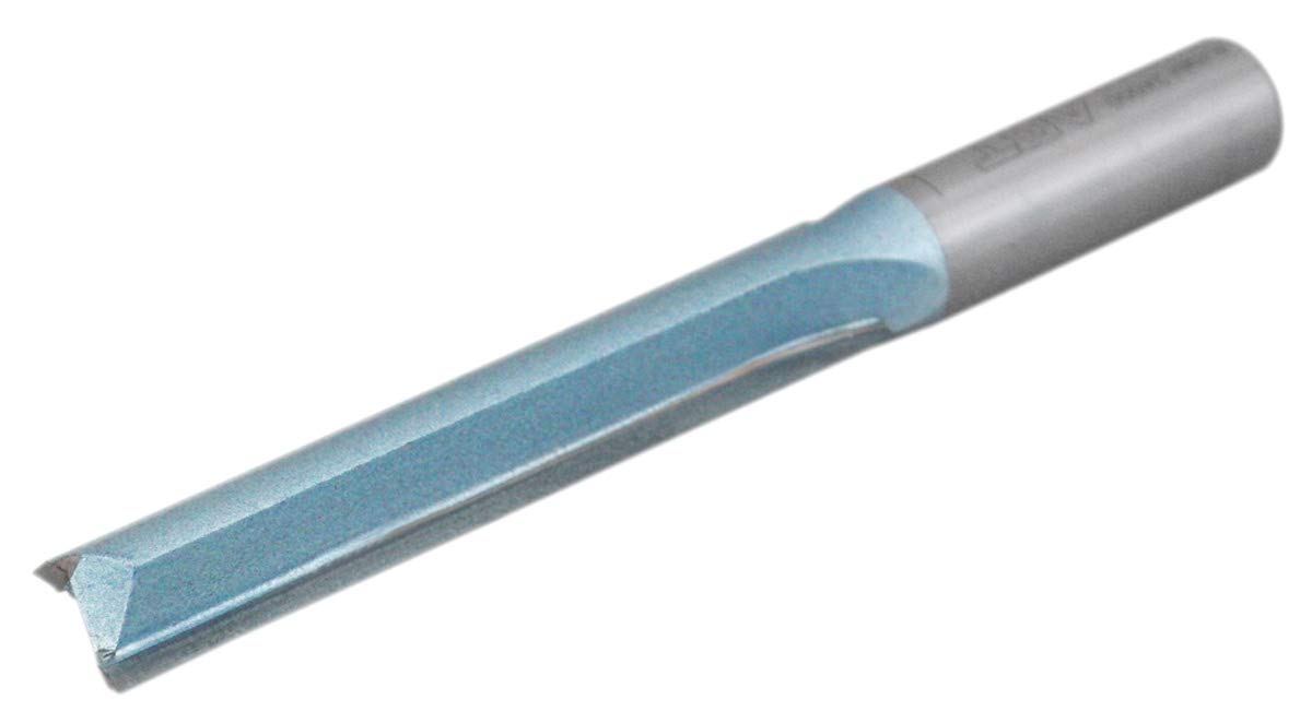 Accusize Industrial Tools Double Flute Extra Long Straight Carbide Tipped Router Bit, 1/2'' Diameter, 3'' Depth, 1/2'' Shank, 4.7'' Oal, 0021-0828