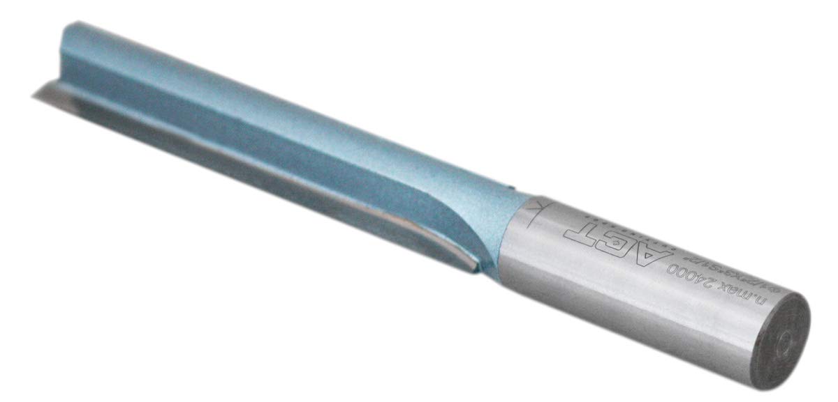 Accusize Industrial Tools Double Flute Extra Long Straight Carbide Tipped Router Bit, 1/2'' Diameter, 3'' Depth, 1/2'' Shank, 4.7'' Oal, 0021-0828