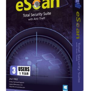 eScan Total Security Suite with Cloud Security Web Security Improves system performance Prevents USB infection | 3 Devices 1 Year|total protection 2019 Anti Ransomware Antitheft for stolen/lost device