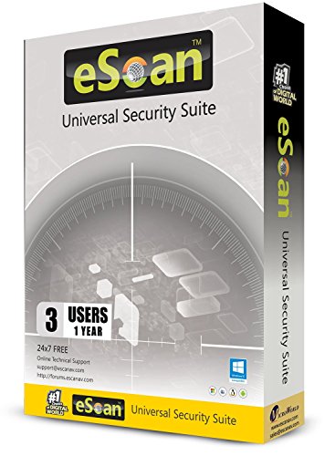 eScan Universal Security Suite Internet Security Includes Parental Control PC Cloud Backup Dark Web Monitoring Complete Antivirus Software 3 OS license [3 Devices 1 Year PC/Mac/Android/Linux/iPhone]