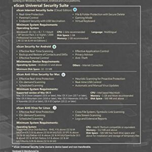 eScan Universal Security Suite Internet Security Includes Parental Control PC Cloud Backup Dark Web Monitoring Complete Antivirus Software 3 OS license [3 Devices 1 Year PC/Mac/Android/Linux/iPhone]