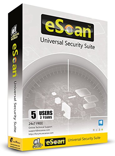 eScan Universal Security Suite 5 in 1 license Total Internet Security Software 2019 Max Security USB Security Cloud Backup files folders protection 5 Devices - 2 Years 360 [PC/Mac/Android/Linux/iPhone