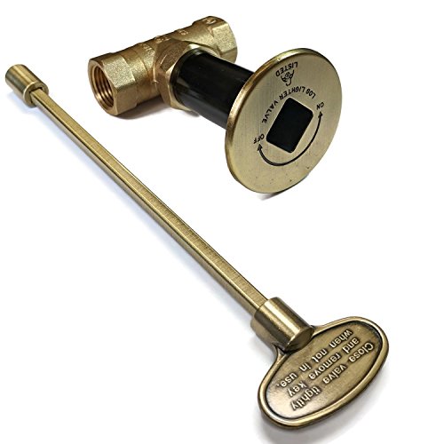 Midwest Hearth Gas Fire Pit Key Valve Kit - 1/2" NPT - Antique Brass