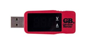 gardner bender gusb-3450 multimeter, voltage, current, polarity usb tester, no size, red