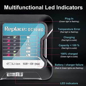 DC10WD BL1015 Battery Charger Replace for MAKITA 10.8V 12V BL1016 BL1021B BL1041B FD05 DT03 RJ03Z SH02Z PH04Z DC10SB Charger