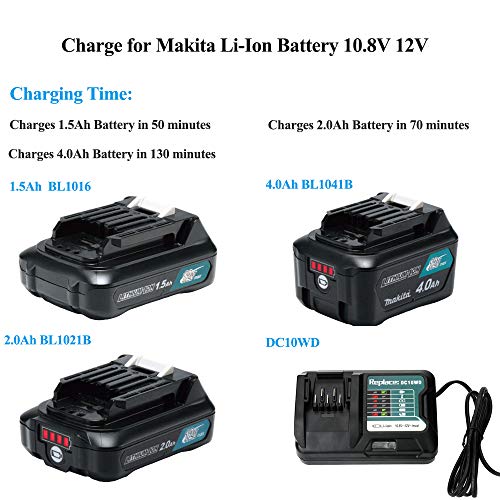 DC10WD BL1015 Battery Charger Replace for MAKITA 10.8V 12V BL1016 BL1021B BL1041B FD05 DT03 RJ03Z SH02Z PH04Z DC10SB Charger