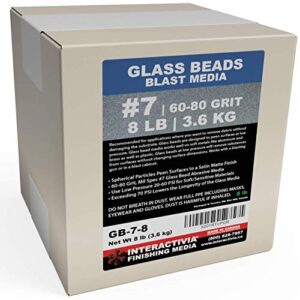 #7 glass beads - 8 lb or 3.6 kg - sand blasting abrasive media (medium) 60-80 mesh or grit