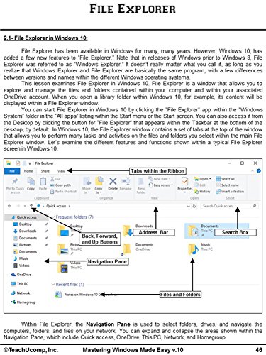 TEACHUCOMP Video Training Tutorial for Windows 10 Product Key Card (Download) Course and PDF Manual