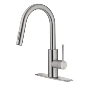 KRAUS Oletto™ Spot Free Stainless Steel Finish Dual Function Pull-Down Kitchen Faucet, KPF-2620SFS, 15 1/8 inch