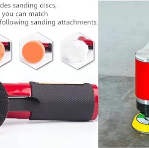 2 3-inch Mini Orbital Sander da sander Air Dual Action Sander Air Polisher Super Smooth and Swirl Freely for Auto Body Work (RED)