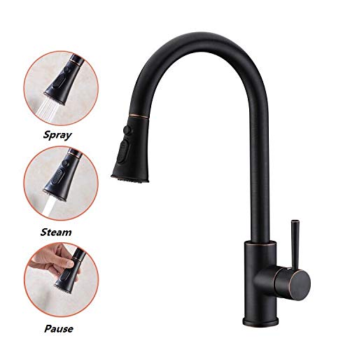 Heouty Multi Functions Replacement Head for Kitchen Faucets, Oil Rubbed Bronze G 1/2 Shower Head for Kitchen Faucet, Oil Rubbed Bronze Finished,kitchen faucet head replacement