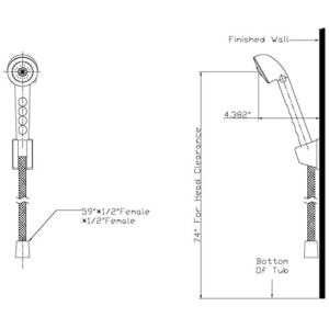 Laguna Brass 2001CP/3210CP/4120CP RV Bathroom and Tub Faucet with Matching Hand Shower Combo Chrome Finish