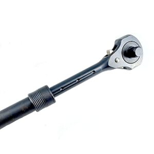 MacWork 1/2in.& 3/8in Dual Head Ratchet Handle -Telescopic Black Ratchet Spanner with Hammer Function