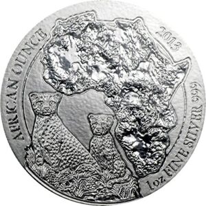 2013 rw african ounce cheetah 1 oz silver wildlife coin in mint sealed packaging - rwanda 50 francs bu