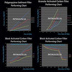 Ronaqua 20" x 2.5" Replacement Water Filters Cartridges Sediment CTO Block & GAC for 20 Inch Whole House System