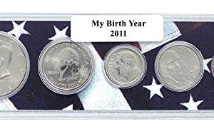 2011-5 Coin Birth Year Set in American Flag Holder Uncirculated