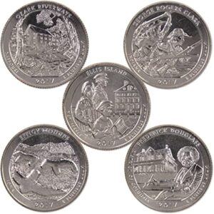 2017 s national park quarter 5 coin set uncirculated mint state clad 25c