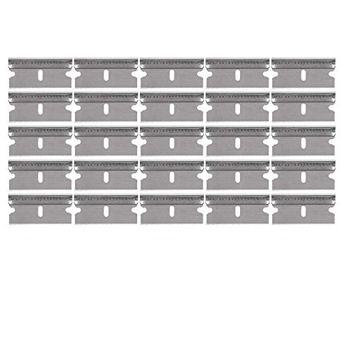 Replacement Razor Blade Scraper Blades (25 Blades) - #9 .009" 1.5"w- Compatible with Werxrite RetraGuard Scrapers & Other Tools