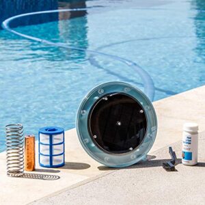 xtremepowerus 90120 system reduces chlorine algae purifier pool solar ionizer, blue