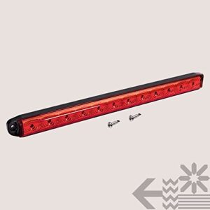 TRUE MODS 16" 12 Red LED Trailer Light Bar [Brake + Sequential Turn Signal] [DOT FMVSS 108] [SAE S2I6U2PS] [IP67 Submersible] Running Marker ID Trailer Tail Light 80" Marine Boat Trailers