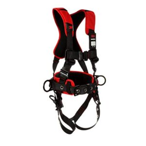 3M Protecta Medium - Large Comfort Construction Style Full Body Positioning Harness With Easy-Link Web Adapter, Auto-Resetting Lanyard Keeper And Impact Indicator