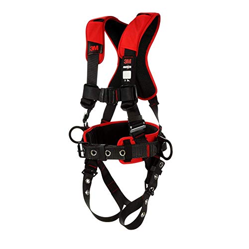 3M Protecta Medium - Large Comfort Construction Style Full Body Positioning Harness With Easy-Link Web Adapter, Auto-Resetting Lanyard Keeper And Impact Indicator