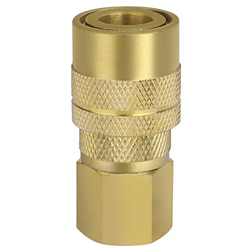 WYNNsky Industrial Air Coupler, 1/4 Inch Body Size, 3/8 Inch FNPT Threads Size, Brass Air Compressor Accessories Fitting