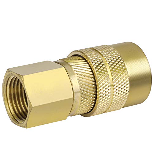 WYNNsky Industrial Air Coupler, 1/4 Inch Body Size, 3/8 Inch FNPT Threads Size, Brass Air Compressor Accessories Fitting