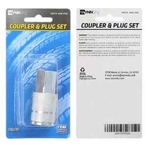 WYNNsky Automotive Air Coupler Set, 3/8 Inch Flow Size, 3/8 Inch FNPT Threads Size, Steel Air Compressor Accessories Fittings