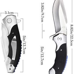 Eafengrow EF15 Folding Blade Knives 7.9 inch 9Cr18Mov Blade and G10 Handle Outdoor Camping Knife