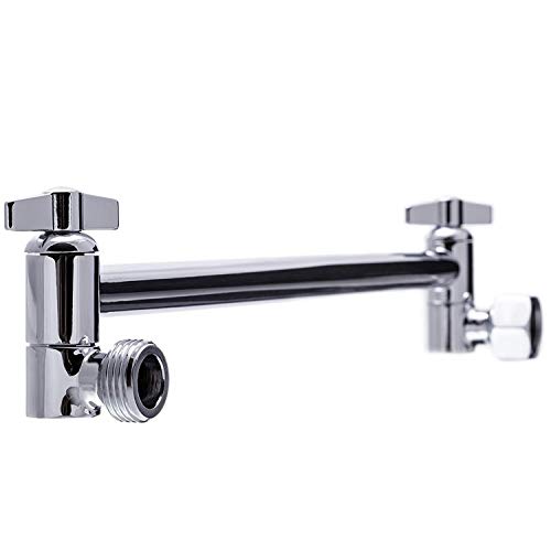 Adjustable Shower Arm Extension by WaterPoint, Brass Shower Head Extension Arm with High Polished Chrome Finish 11+ Inch